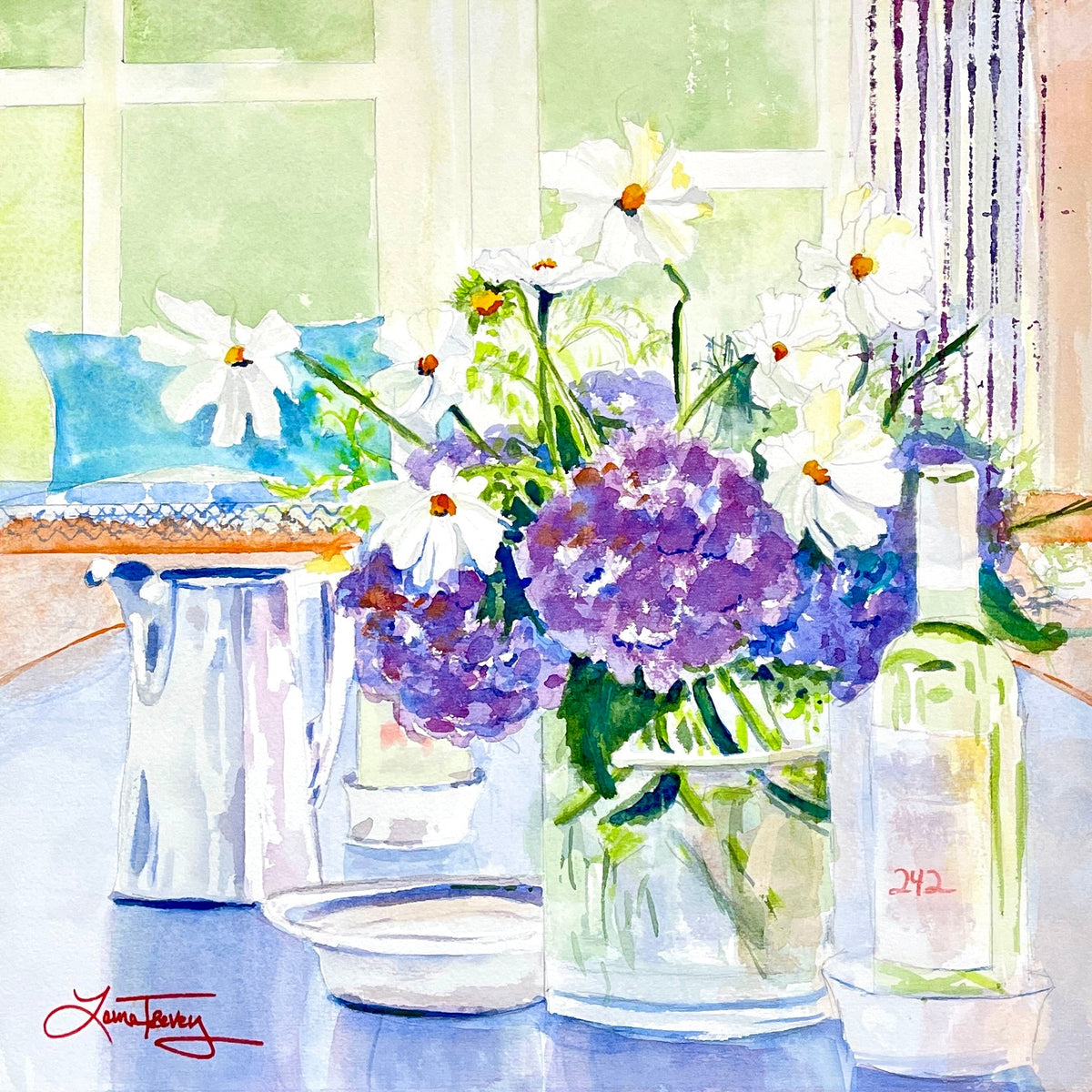 Original Artwork - Laura Trevey Colorful Floral and Coastal Artist