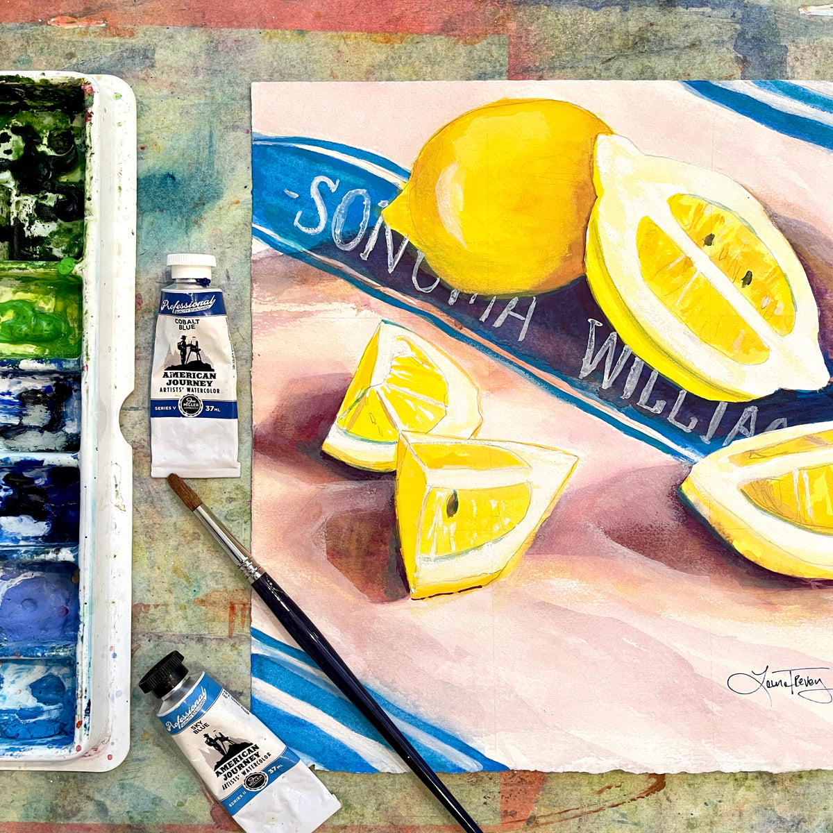 Lemony Fresh 12x12 Laura Trevey Original Artwork
